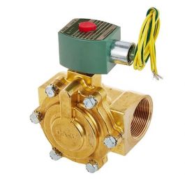 Asco Controls 8220G009 1-1/4" NPT 2-Way N/C Brass Solenoid Valve, 120 ...